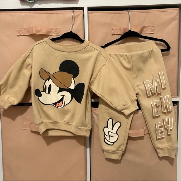 Disney | Matching Sets | Disney Baby Beige And Black Outfit | Poshmark